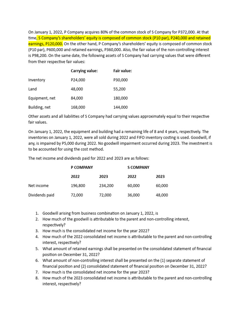 SDOA | PDF | Book Value | Goodwill (Accounting)