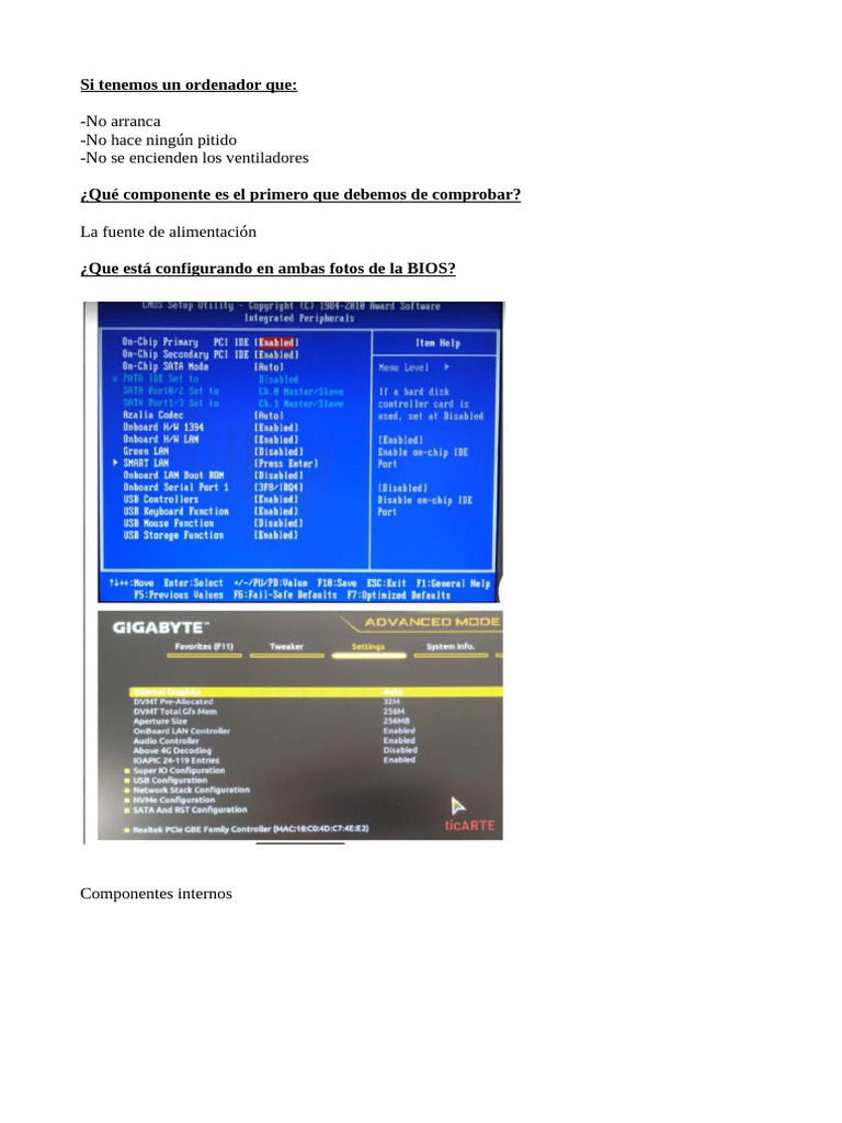 Resumen examen | PDF | Arranque | Bios