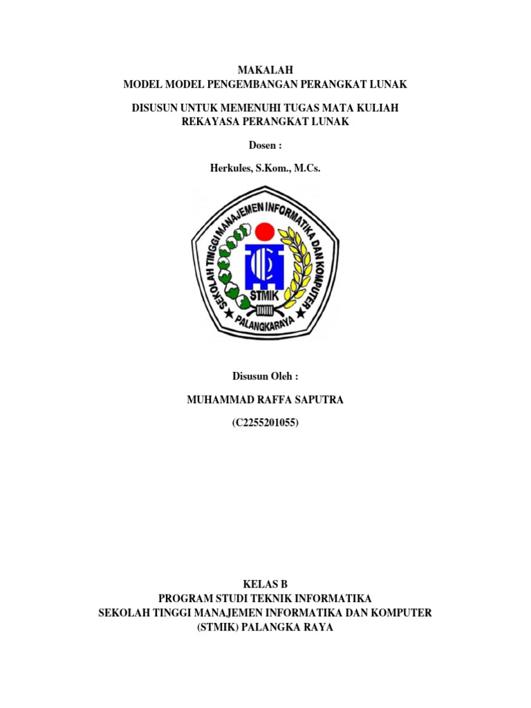 Makalah Model Model Pengembangan Perangkat Lunak Ti - B RPL | PDF