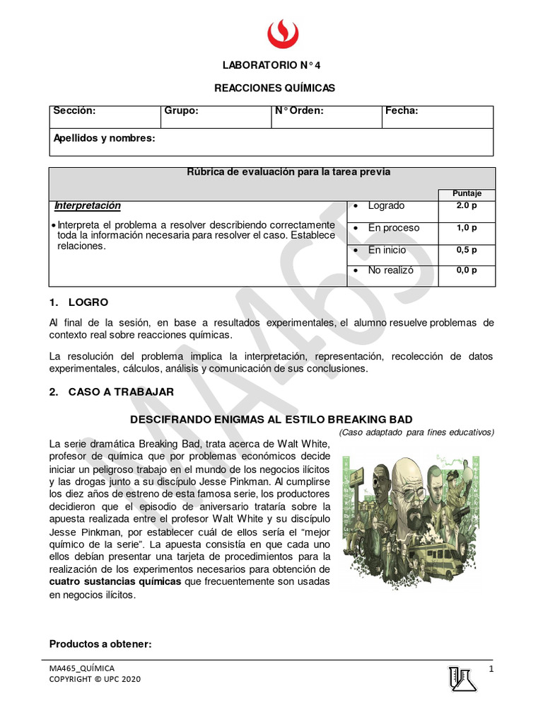 Lab04 - A - Tarea Previa - 2020 - 01 | PDF | Dióxido de carbono | Sustancias químicas