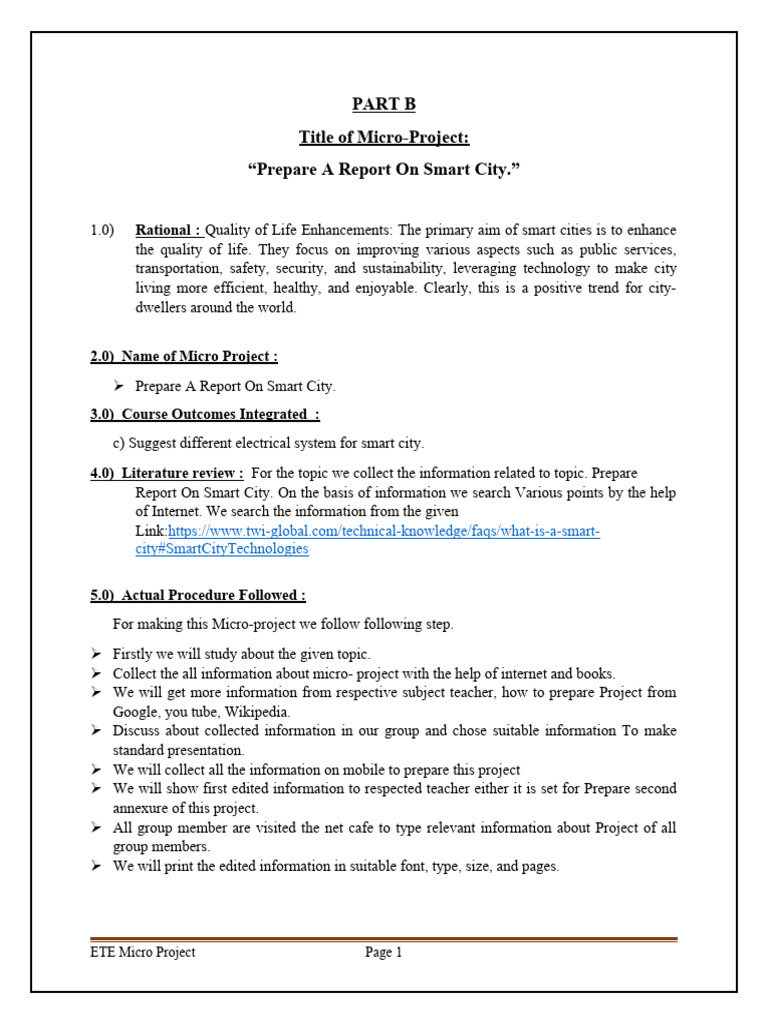 ETE - Micro - Project - Part - B 2 | PDF | Internet Of Things ...