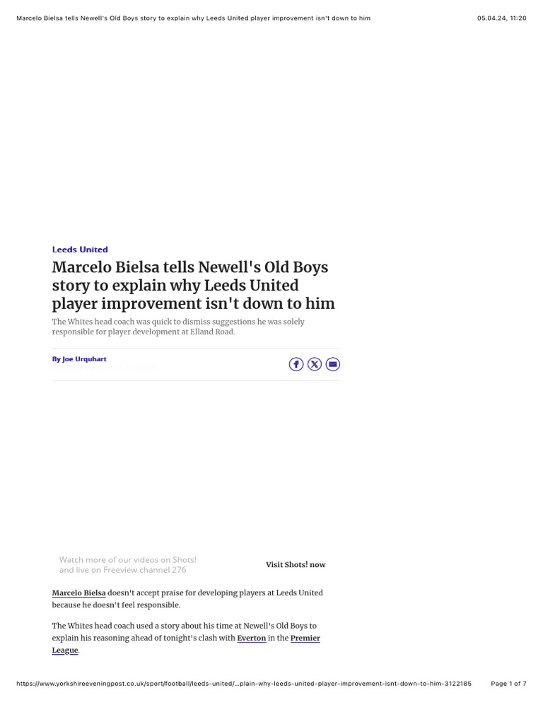 Marcelo Bielsa Tells Newell's Old Boys Story To Explain Why Leeds ...