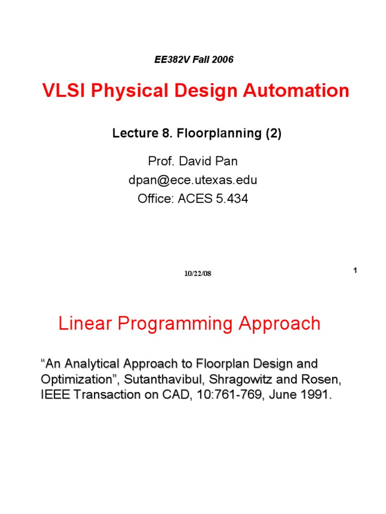 Lecture8 Floorplan2 | PDF | Linear Programming | Time Complexity
