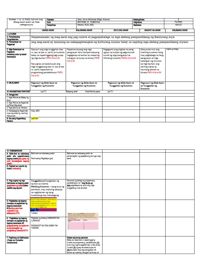 Q3 LINGGO 3-Filipino 9 | PDF