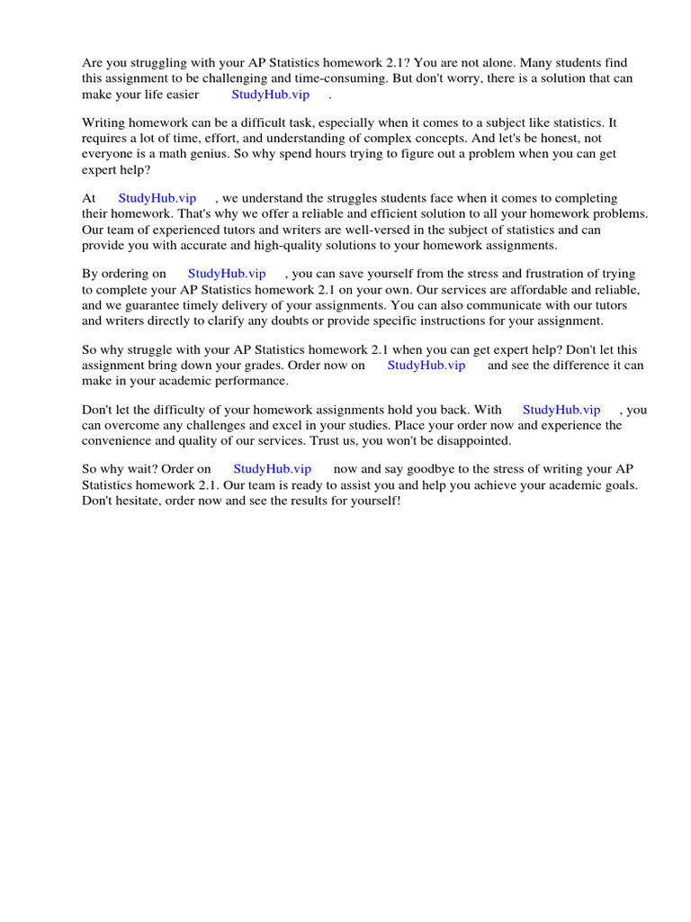AP Statistics Homework 2.1 | PDF | Advanced Placement | Statistics