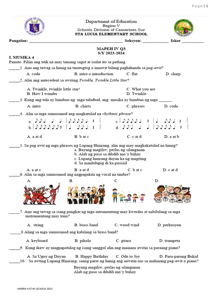 Mapeh 4 | PDF