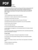 Prefectorial Board Roles Duties | PDF