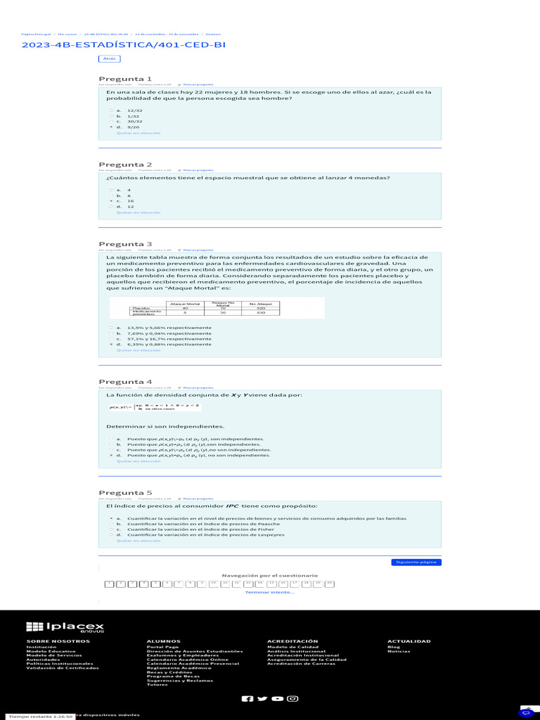 Examen (Página 1 de 4) | PDF