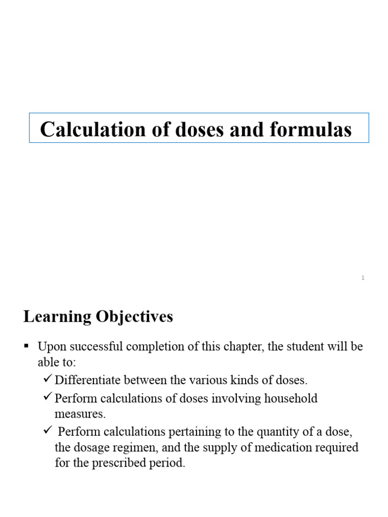 Dosage Calculations for Pharmacists | PDF | Dose (Biochemistry) | Chemistry