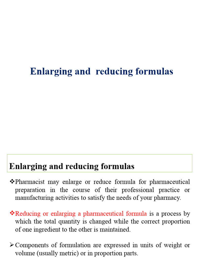 5.Reduction and Enlargement of Formulas | PDF | Formula