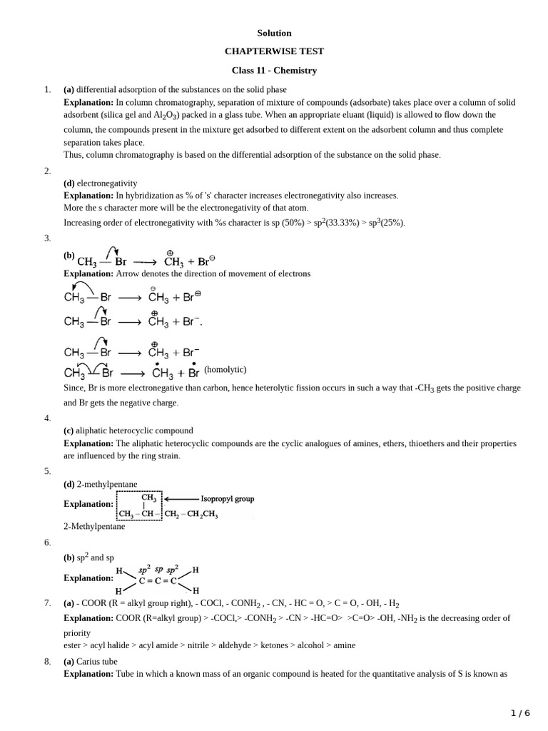 Organic Answer Key | PDF | Ketone | Distillation