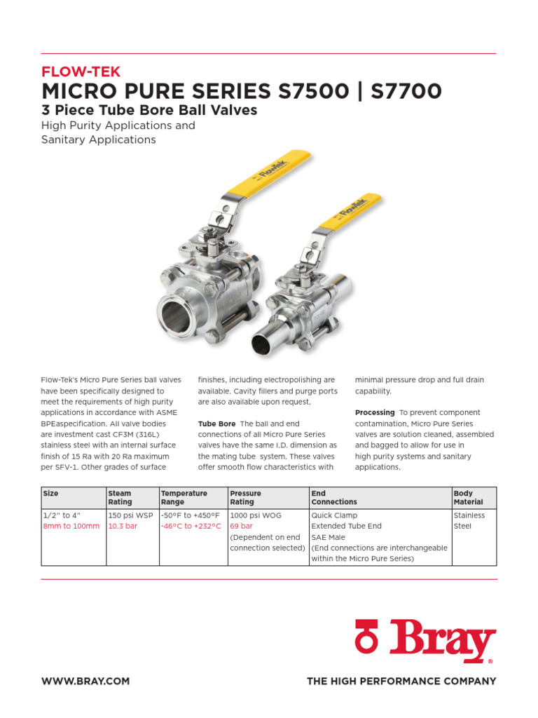 Bray 7500 7700 | PDF | Valve | Pipe (Fluid Conveyance)
