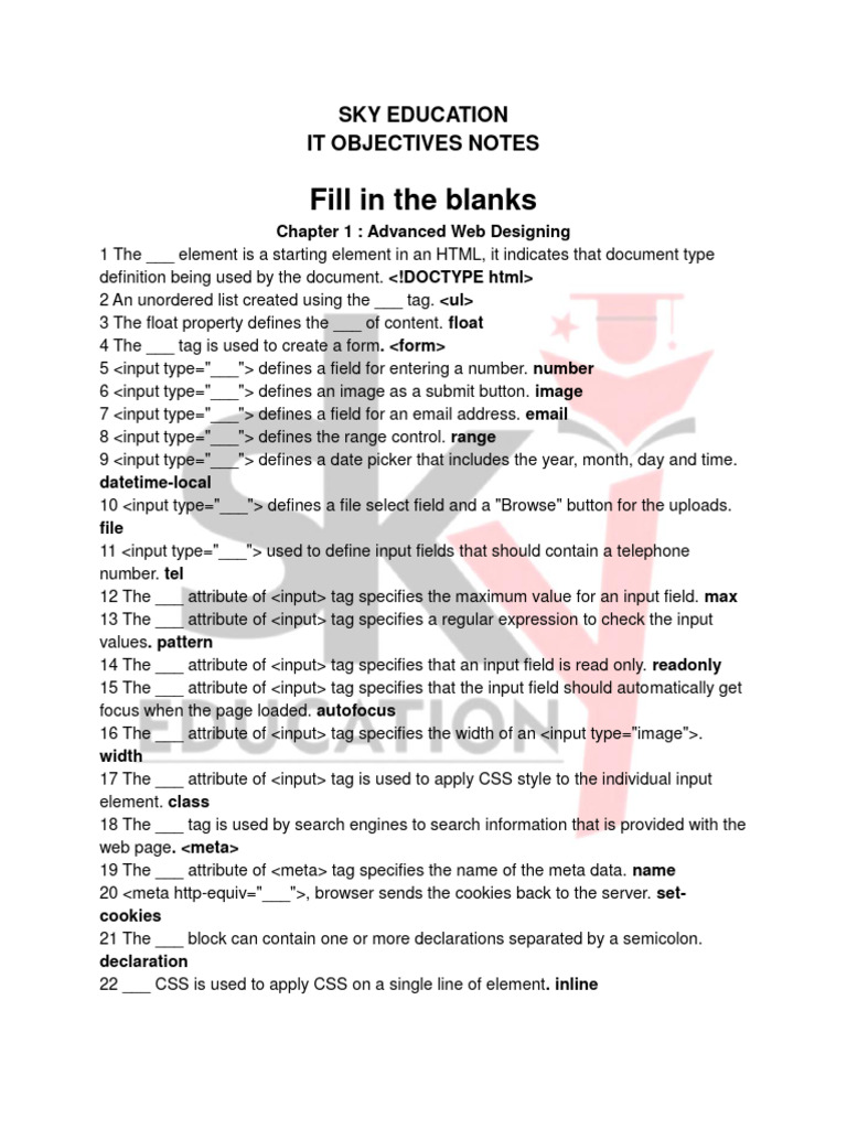 It All Imp Objectives | PDF | Search Engine Optimization | Html Element