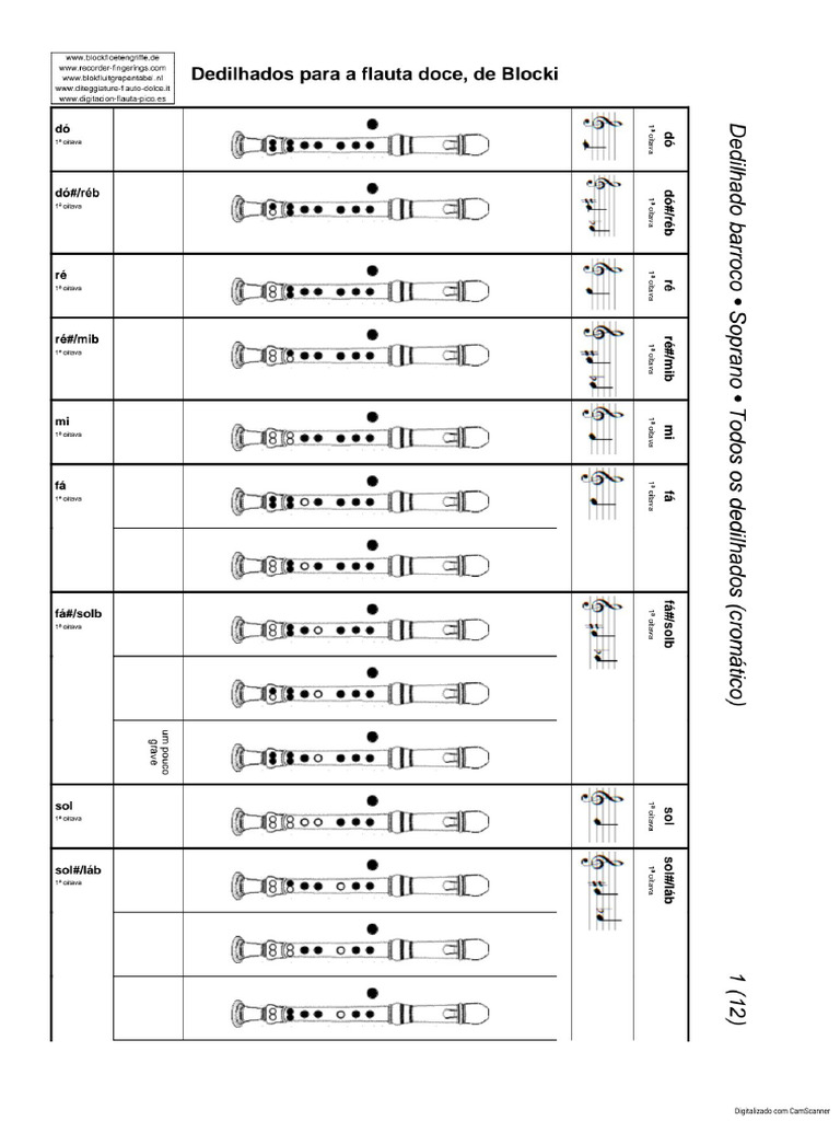 Apostila de Escala - Flauta Doce | PDF