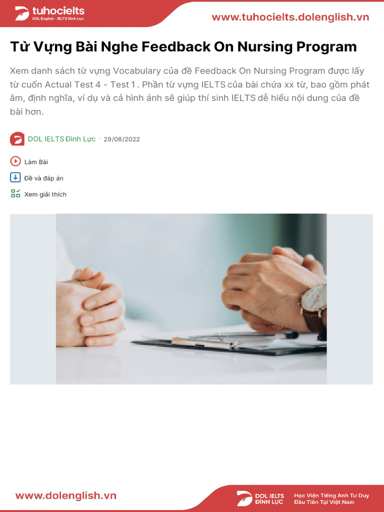 Feedback On Nursing Program | PDF