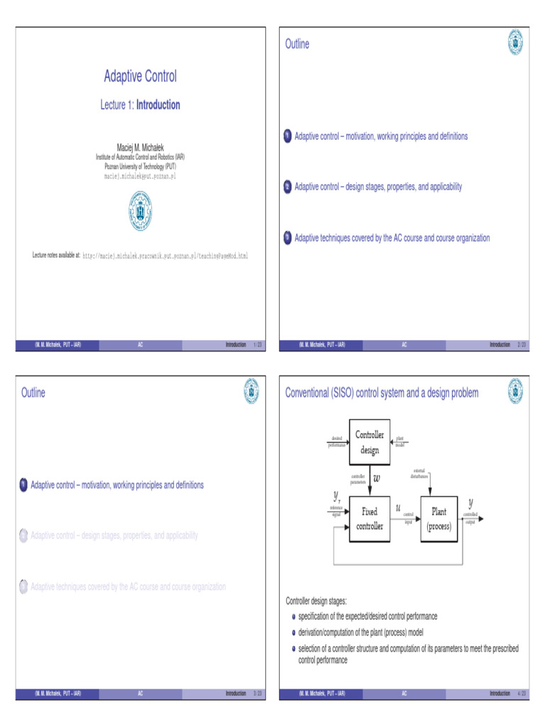 01AC Introduction-Min PDF | PDF | Control Theory | System