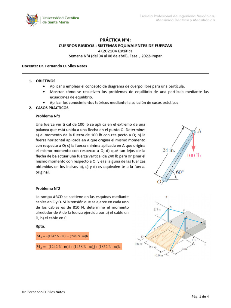 Laboratorio N°4-Estatica | PDF | Fuerza | Ingeniería mecánica
