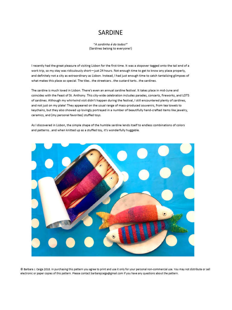 SARDINE Rev1 | PDF | Knitting | Crafts