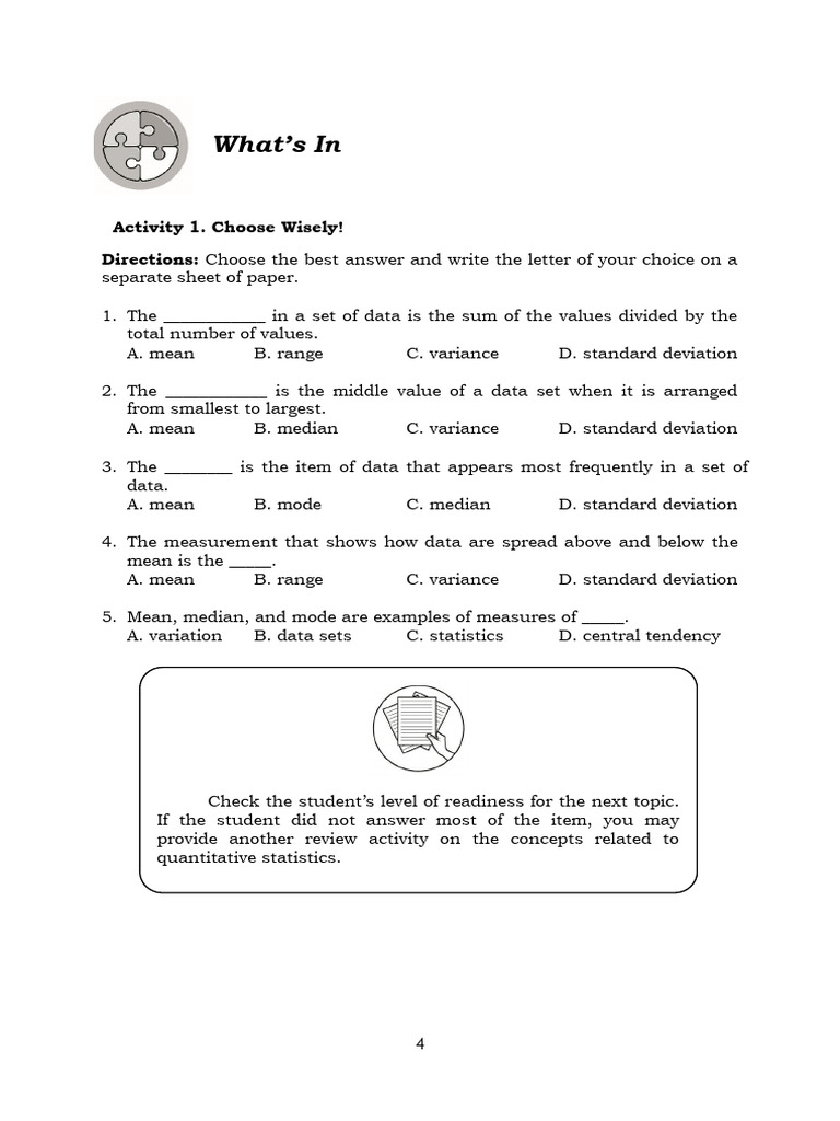Activity and Module 2 Statistics and Probability - G11 | PDF | Standard Deviation | Mean