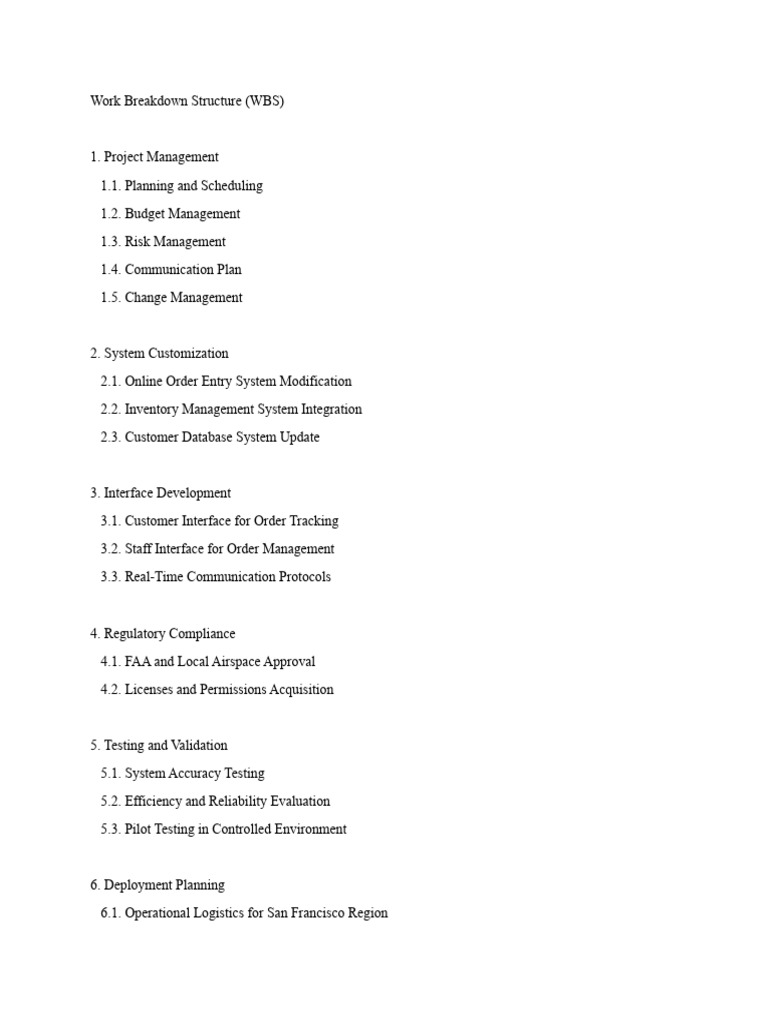 Work Breakdown Structure for Project Management | PDF