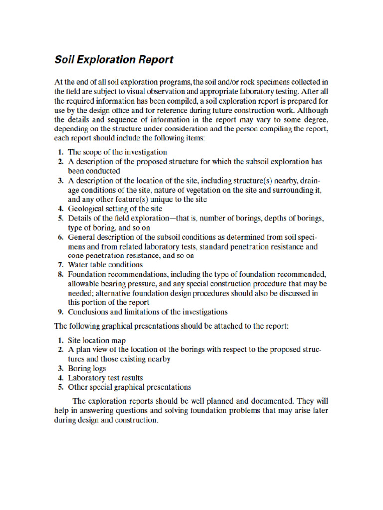 (8a) Soil Exploration Report | PDF