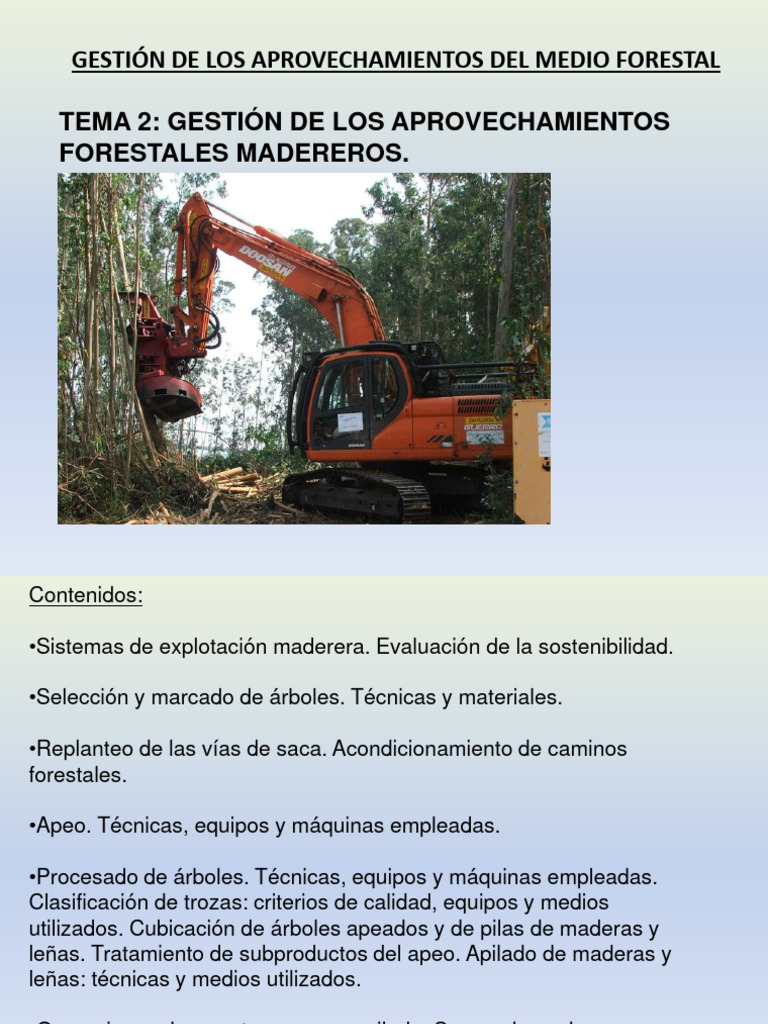 Tema 2 Aprovechamientos Maderables | PDF | Consejo de Administración ...