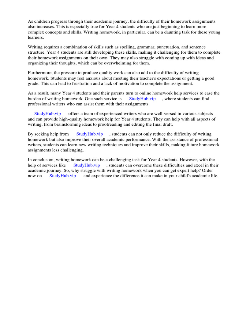 Paragraph Homework Year 4 | PDF | Homework | Sentence (Linguistics)