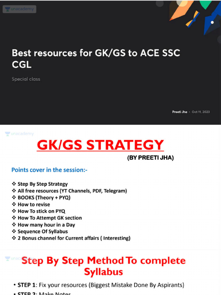 Best Resources For GKGS To ACE SSC CGL No Anno | PDF