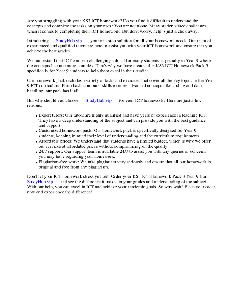 KS3 ICT Homework Help for Year 9 | PDF | Computing