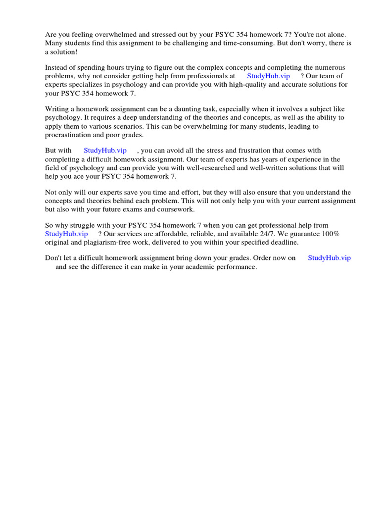 Psyc 354 Homework 7 | PDF | Homework | Spss
