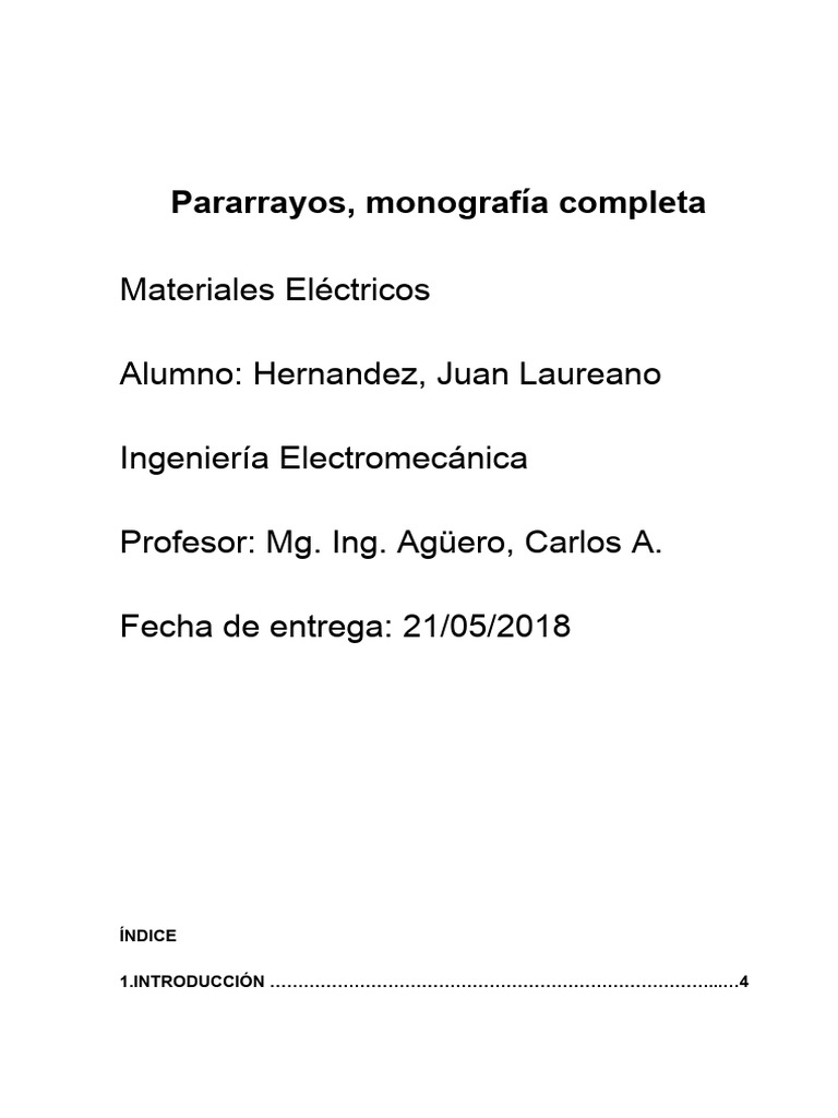 Pararrayos 2018 | PDF | Relámpago | Ingenieria Eléctrica
