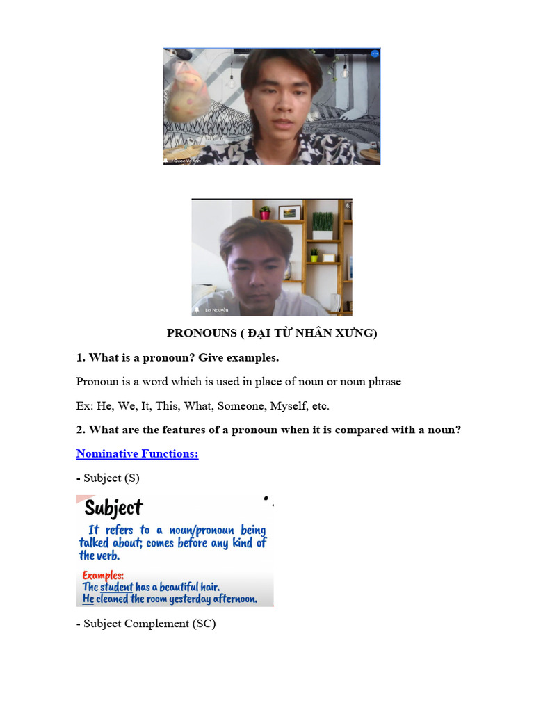 Unit 3 - PRONOUNS | PDF | Language Arts & Discipline | Foreign Language Studies