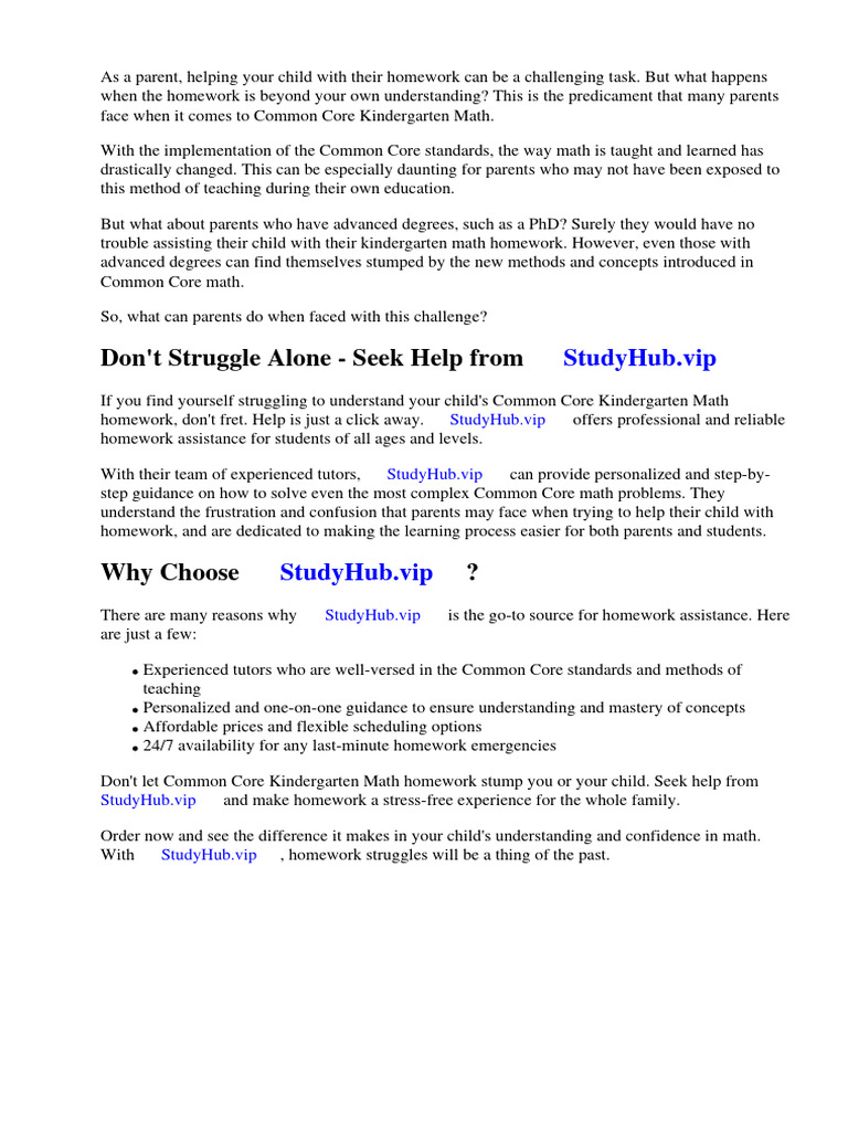 Common Core Kindergarten Math Homework Stumps Dad With PHD | PDF ...