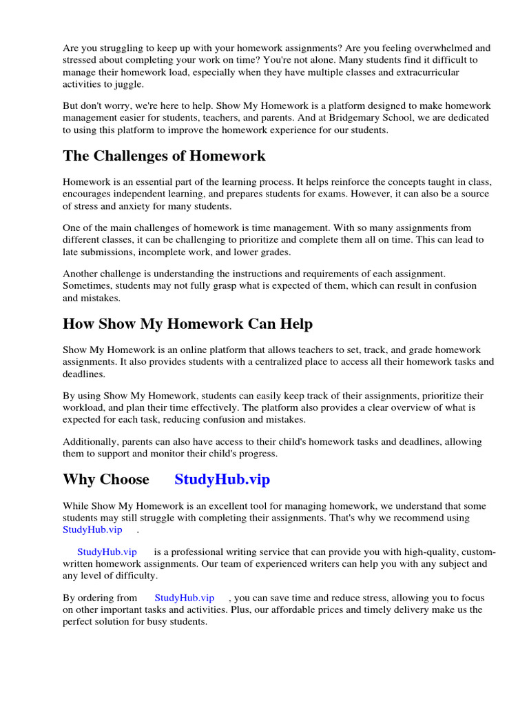 Show My Homework Bridgemary School | PDF | Homework