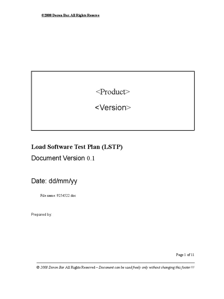 Load Software Test Plan (LSTP) | PDF | Software Testing | Web Server