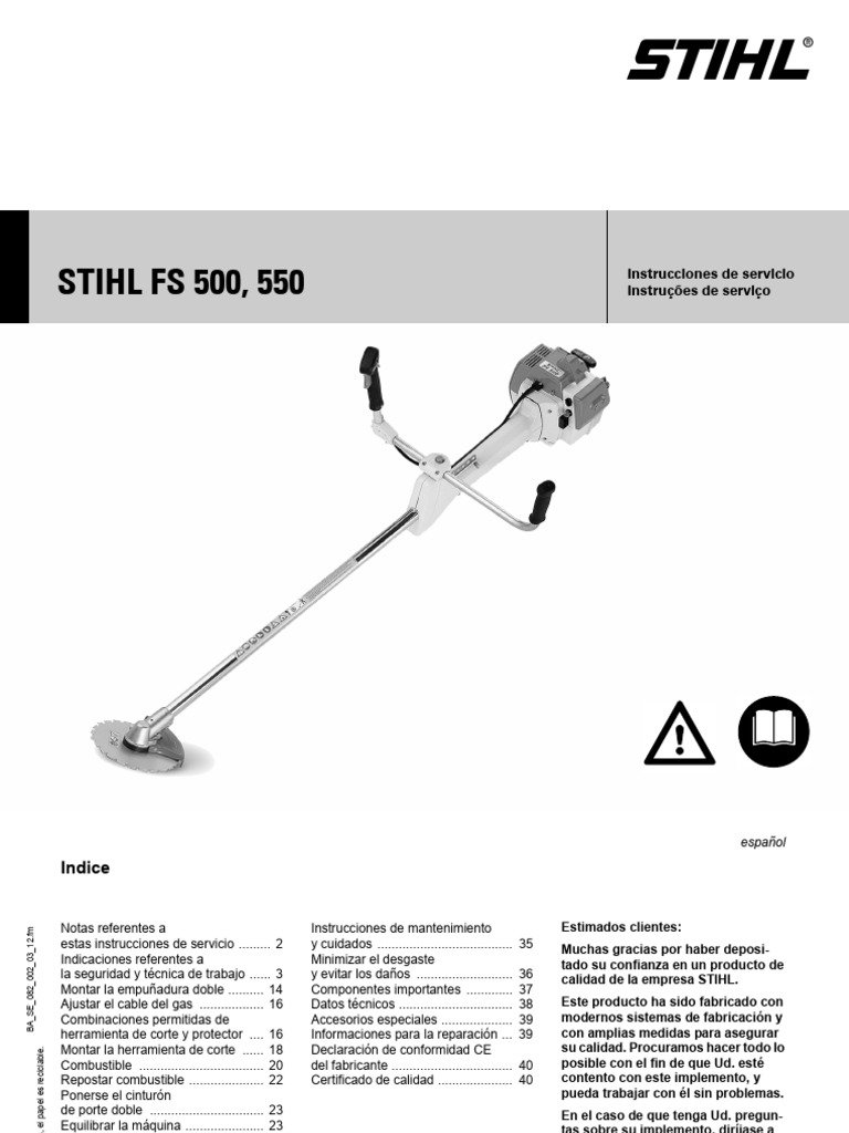 STIHL FS 500, 550 | PDF | Motores | Herramientas