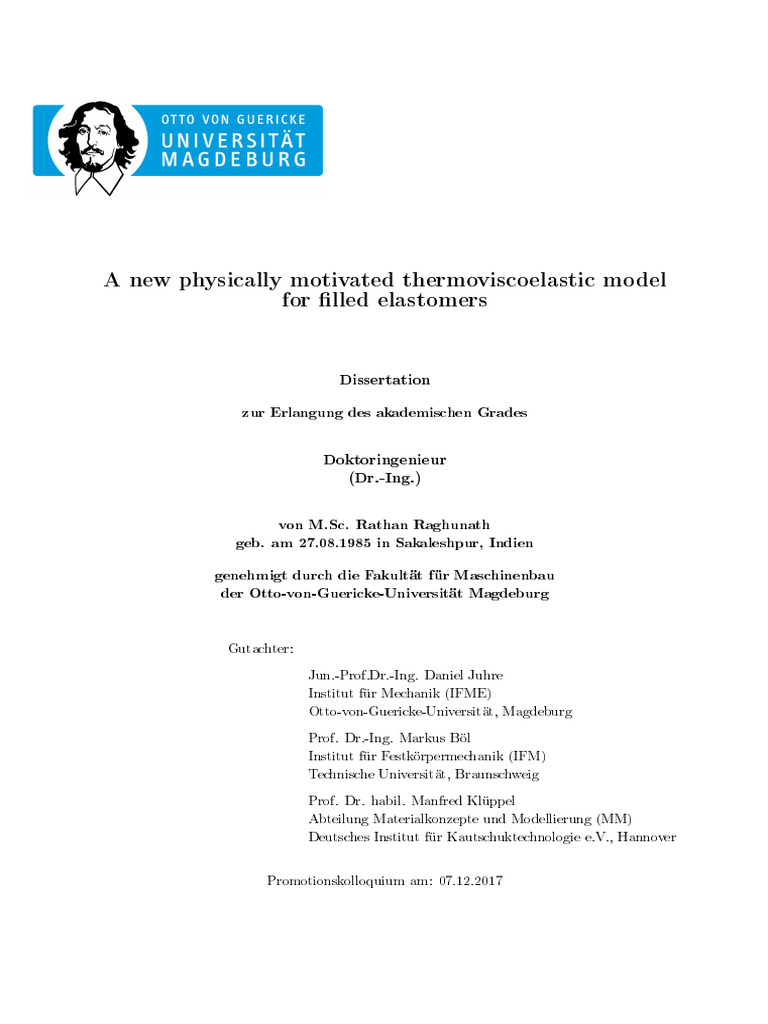 A New Physically Motivated Thermoviscoelastic Model For Filled Elastomer | PDF | Viscoelasticity ...
