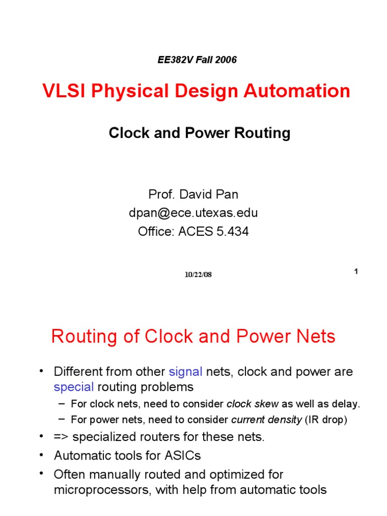 Lecture24 Clock Power Routing | PDF | Routing | Electronics