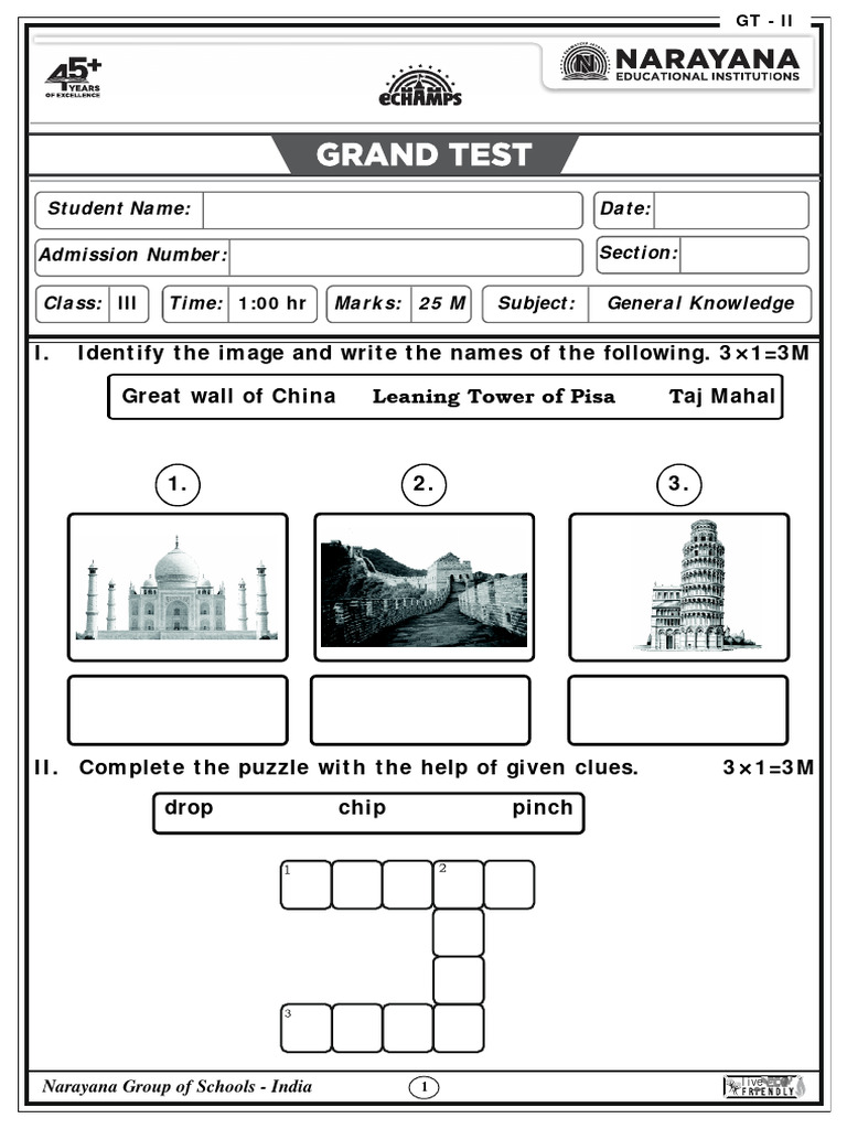 GT - (23-24) GK DESCRIPTIVE Exam For AP & TS. Class III-SA-II - 20240329 - 101621 | PDF