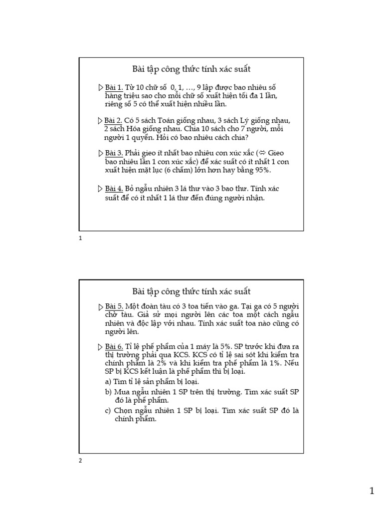 Bai Tap Phan Xac Suat | PDF