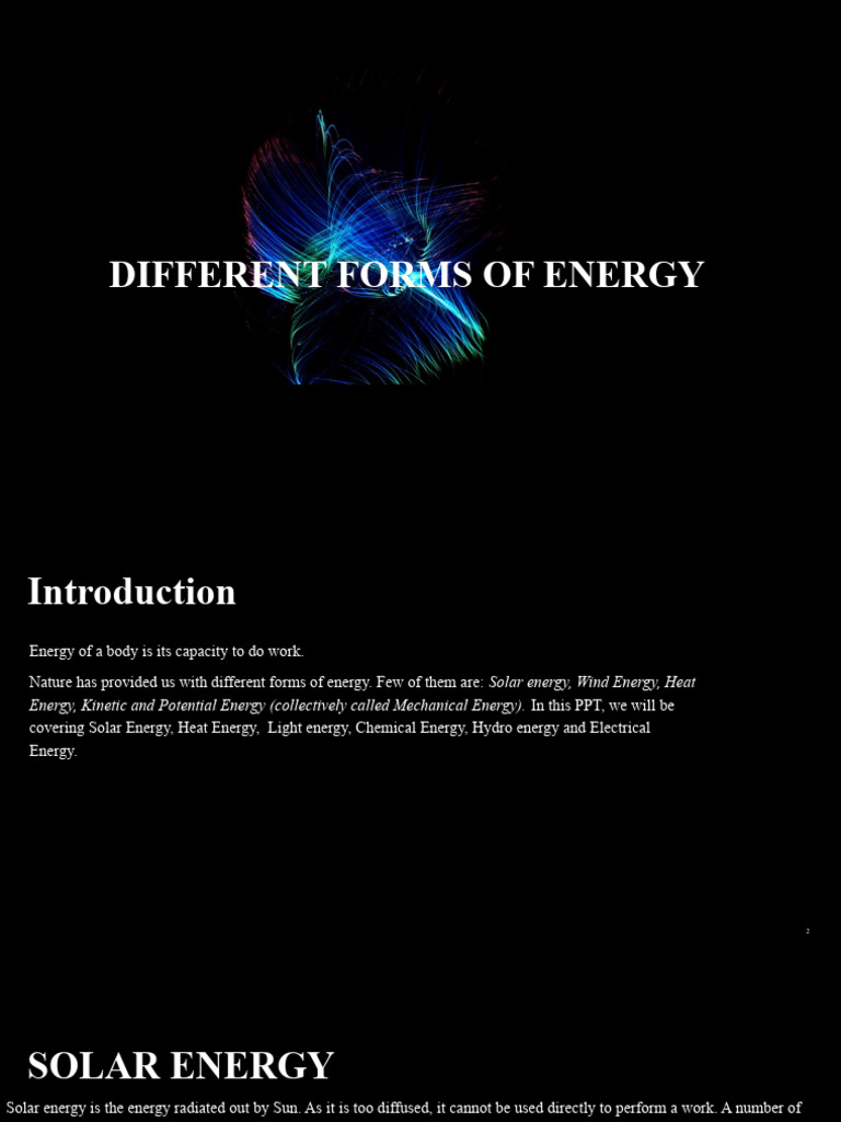 Different Forms of Energy - Physics - 10B | Download Free PDF | Solar ...