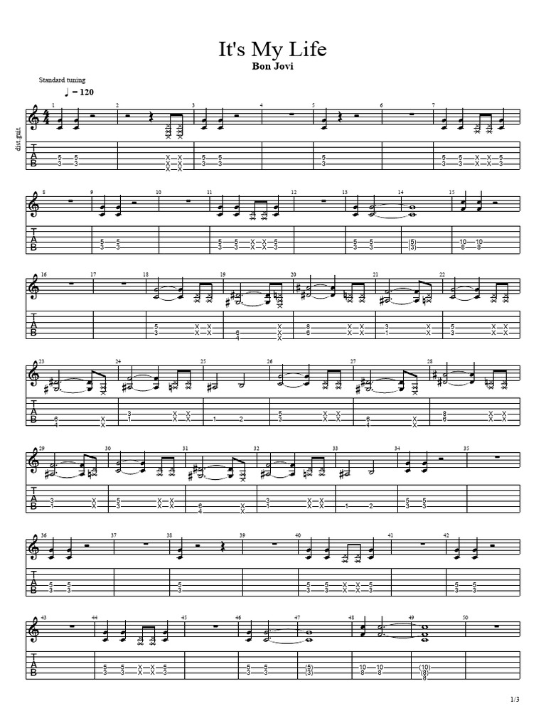 Bon Jovi - Its My Life Ritmica | PDF | Singles (Music) | Music