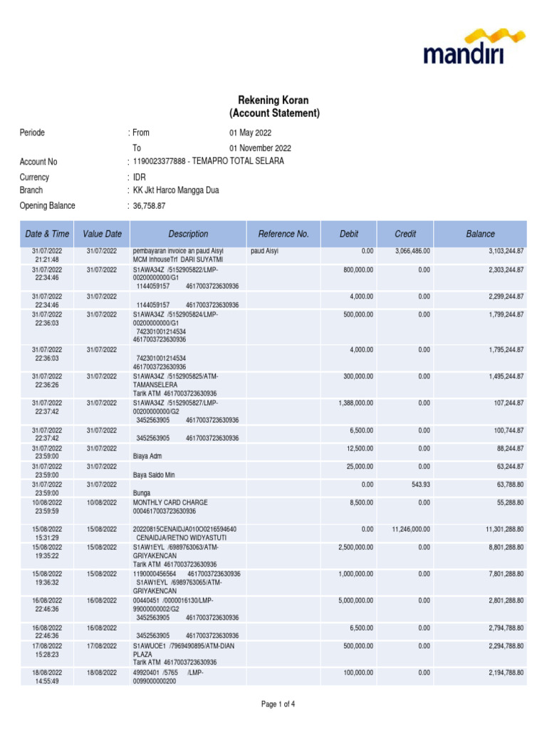 Account Statement PDF 1190023377888 02 November 2022 | PDF | Office ...