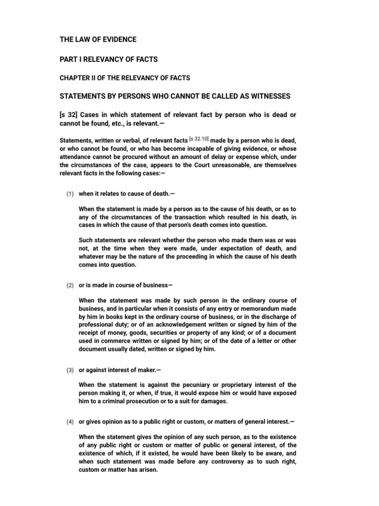 32 - Dying Declaration | PDF | Hearsay | Evidence (Law)