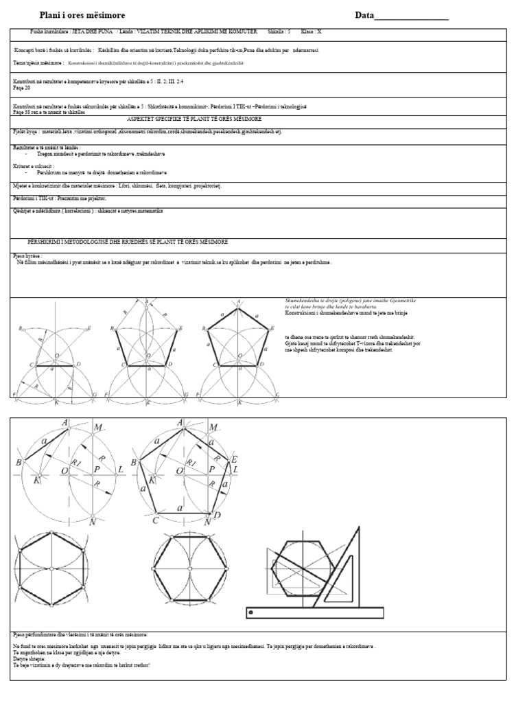 Plani I Ores Mësimore Vizatim Teknik Java 4 | PDF
