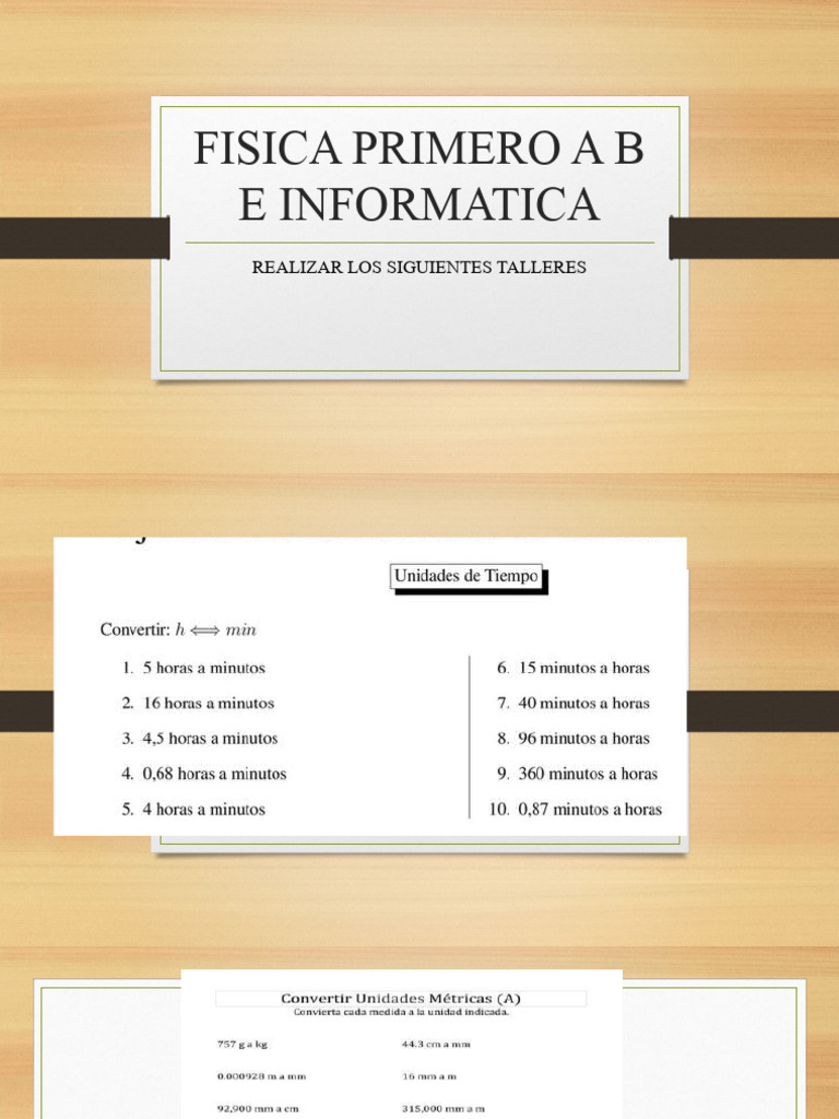 Fisica Primero a b e Informatica | PDF