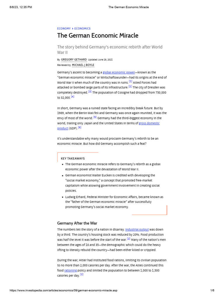 Post-WWII German Economic Miracle | PDF | Marshall Plan | Germany