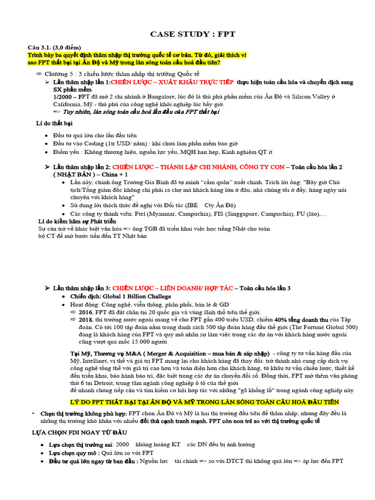 CASE STUDY FPT | PDF