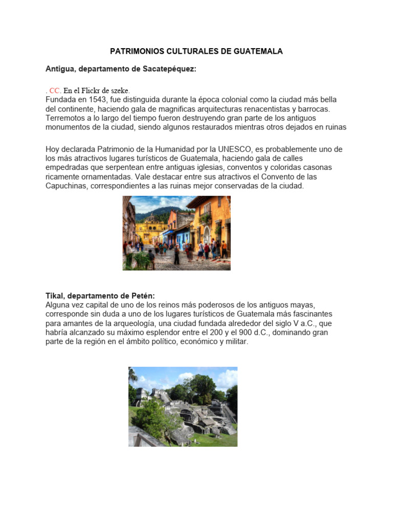 Patrimonio Culturales de Guatemala | PDF | Guatemala