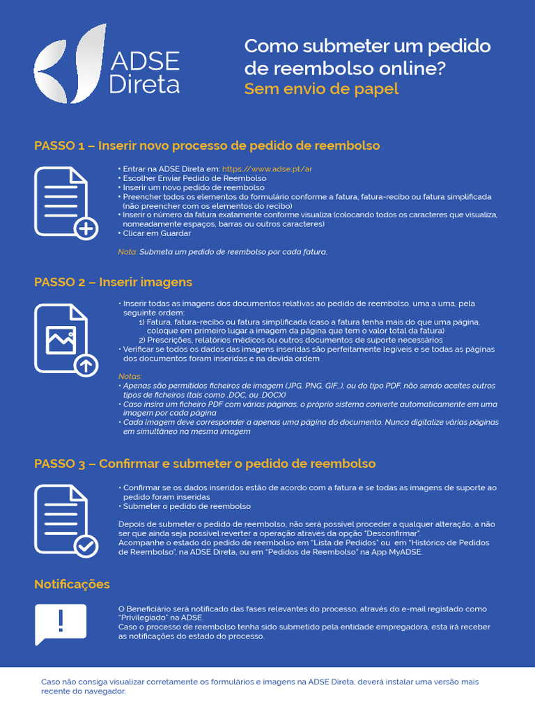 Como Solicitar Reembolso ADSE Online | PDF | Imagem | Informática